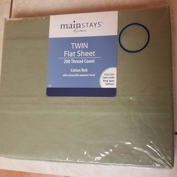 Mainstays | Bedding | New Mainstays Twin Flat Sheet Green 20 Threadcoun ...